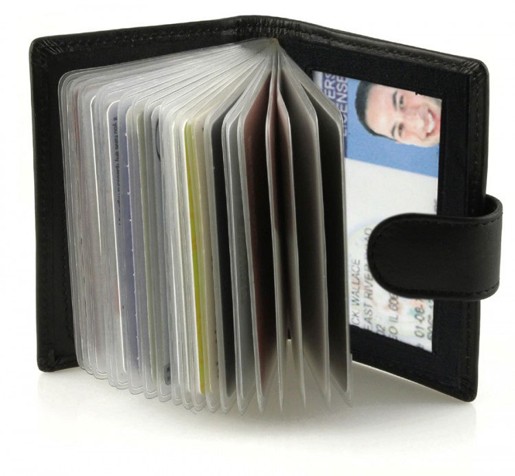 Genuine Leather 18 Credit Card Wallet ID Holder Mens Front Pocket | eBay