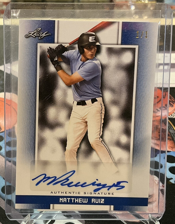 2019 Leaf Perfect Game Matthew Ruiz Blank Back Blue Auto 1/1 | eBay