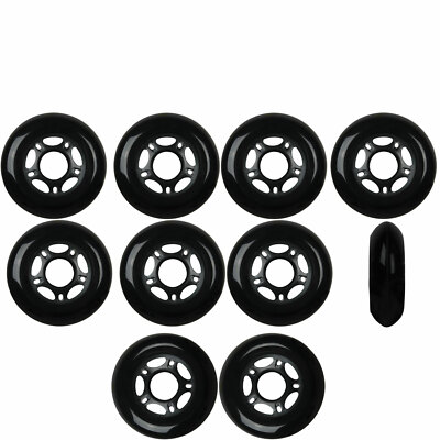 Inline Skate Wheels 80mm 82A Black Outdoor Roller Hockey Rollerblade 10 ...