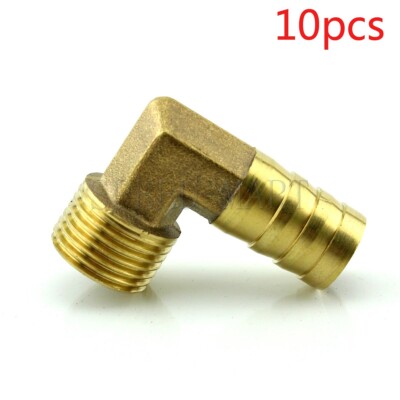 10pcs 1/2" DN15 Thread 16mm Brass L Type 2 Way Hose Fuel Hose Joiner ...