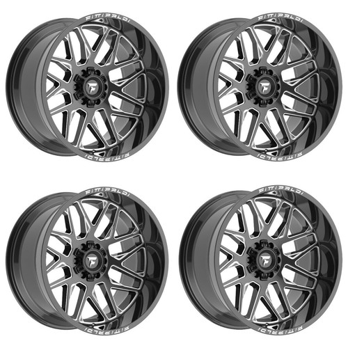 Set 4 20" Fittipaldi Wheels FA19BM 20x9 Gloss Black Milled 8x180 18mm ...