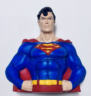 SUPERMAN Bust Piggy Bank, 7.5”, DC Comics, Hard Plastic, No Plug on ...