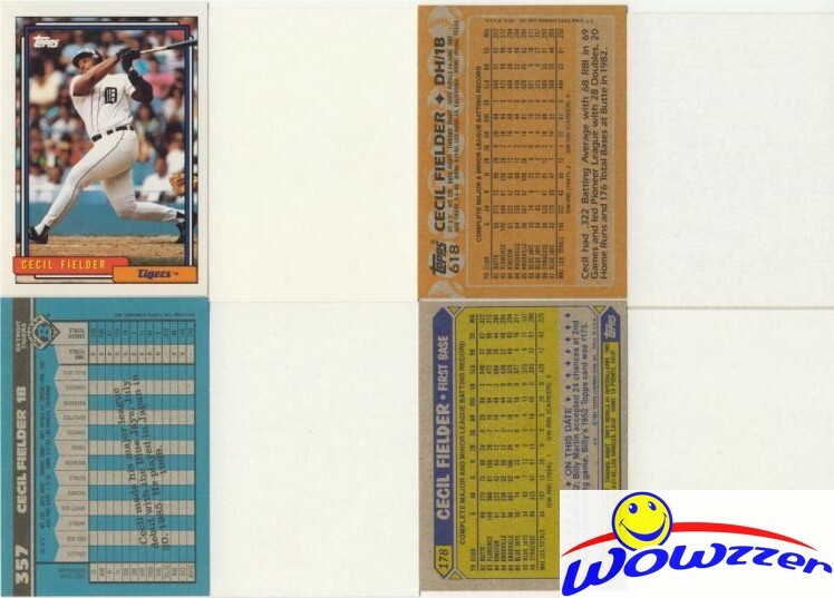 Rare Lot of (12) Different Topps Cecil Fielder ERROR CARDS from 1987 ...