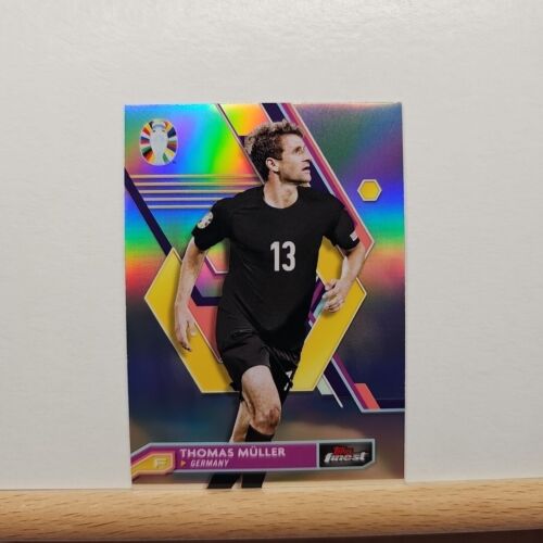 2023 Topps Finest Soccer UEFA EURO 2024 Thomas Muller base REFRACTOR ...