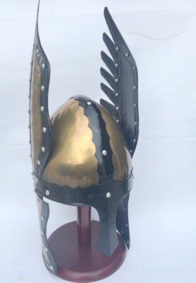 Medieval Viking Armor Helmet With Wing Vintage Ancient Steel Viking ...