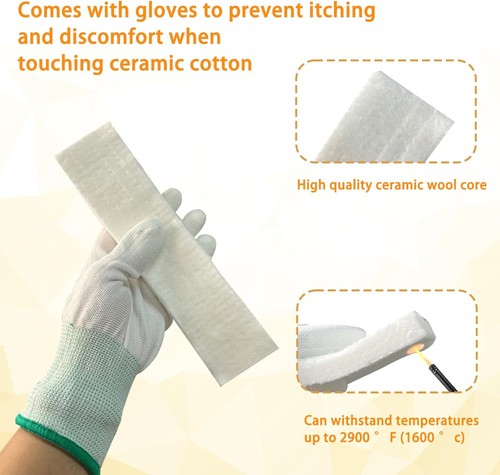 20 Pcs Ceramic Wool Wick for Tabletop Fire Pit, Carbon 8×2×0.4 In | eBay