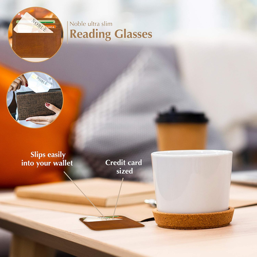Small Reading Glasses (3 Pack) - Rimless Readers with 3 Wallet Credit ...
