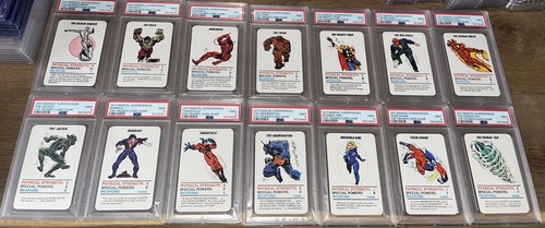 1977 MARVEL SUPERHEROES TOP TRUMPS CARD GAME PSA LOT OF 14 PSA 9 MINT ...