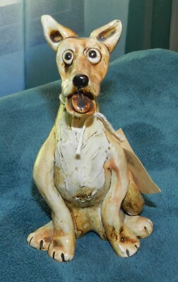 AWESOME RARE AUSTRALIAN POTTERY DINGO DOG! HOUSE OF DUNNIES!! HAND ...