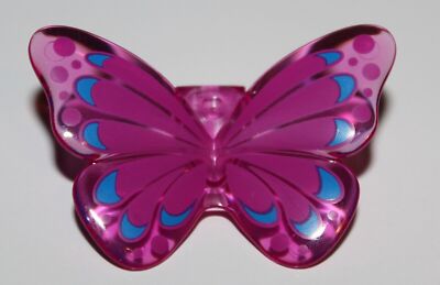 Lego Trans Dark Pink Minifig, Wings Butterfly with Magenta and Blue ...