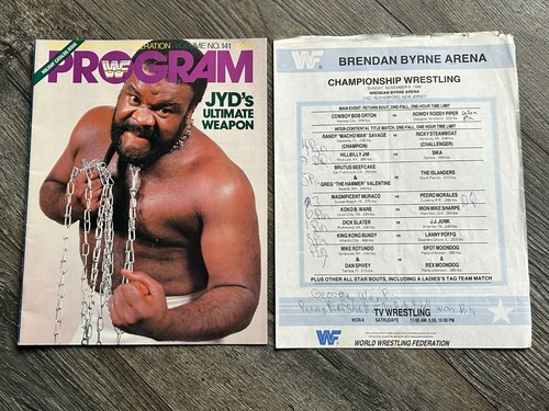 WWF Wrestling Program Magazine Match Card #141 Brendan Byrne Arena NJ ...