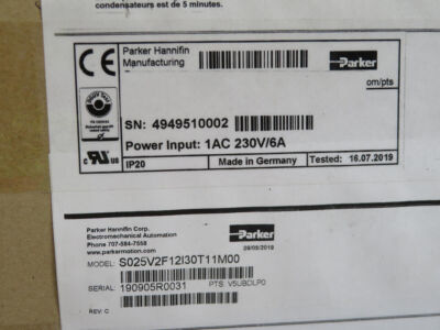 1PC NEW PARKER Compax3 Servo Drive S025V2F12I30T11M00 | eBay