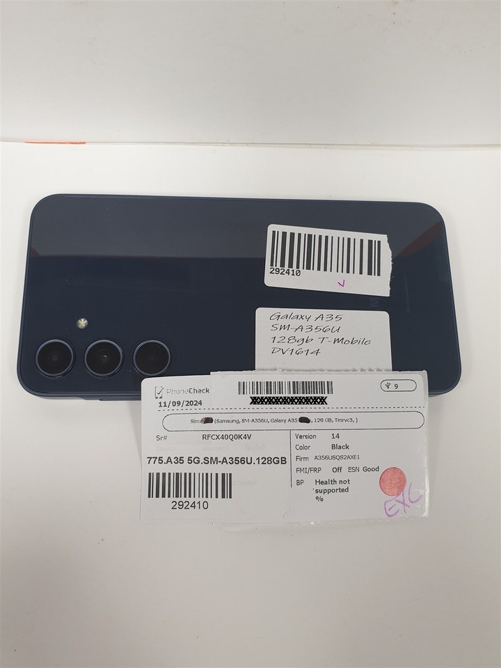 Samsung Galaxy A35 5G 128gb Black SM-A356U (T-Mobile) Fully Functional ...