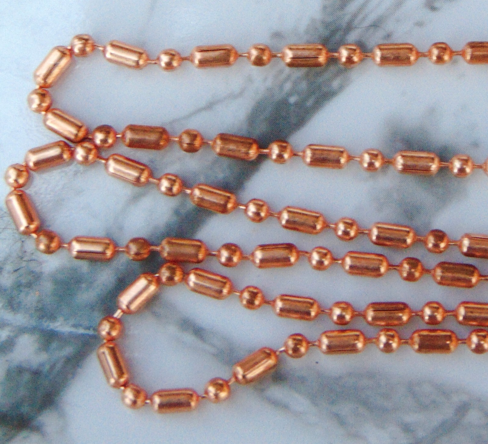 Pure COPPER Ball Chain Bar + Ball Bead~ 2.4mm w/ or w/o Connectors Made ...