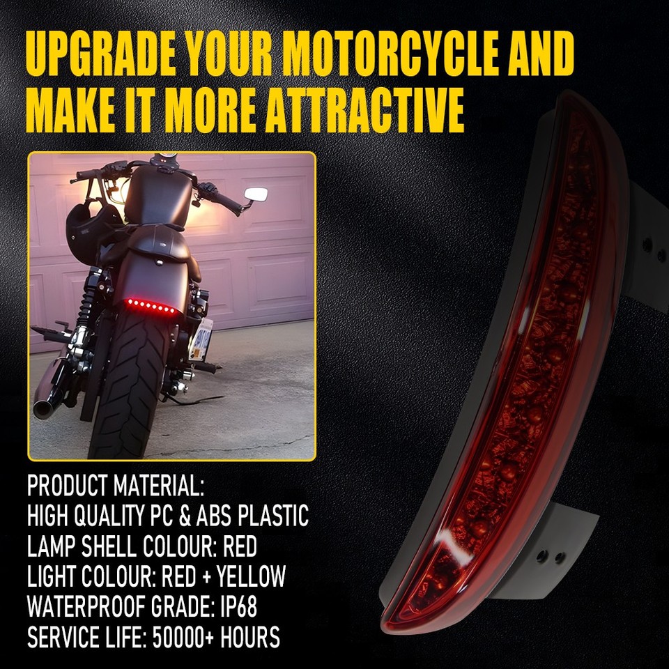 LED Motorcycle Tail Light Mini Rear Running Stop Brake Strip Lamp Dirt ...