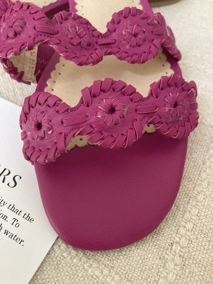 Jack Rogers Mini Lauren Size 9 M Women's Leather 2-Band Slide Sandals ...
