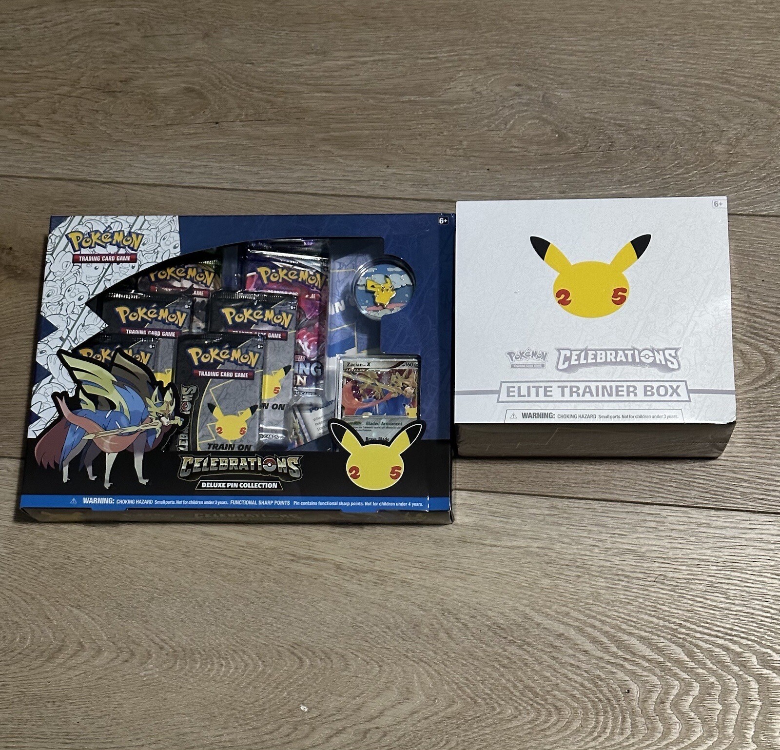 Lot of 2 - Pokemon Celebrations ETB + Deluxe Pin Collection Box ...