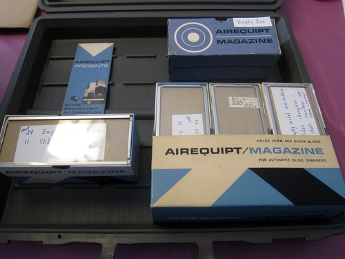 4 AIREQUIPT MAGAZINES AUTOMATIC 35MM SLIDE CHANGER + 32 SLIDES STORAGE ...
