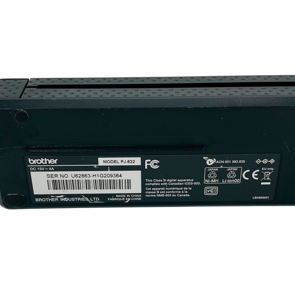 Brother PJ-622 PocketJet 6 Portable A4 Thermal Printer USB No Battery ...