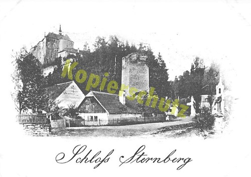 Sternberg Postcard Cesky Sternberk Castle Drawing Repro Old Litho Czech ...