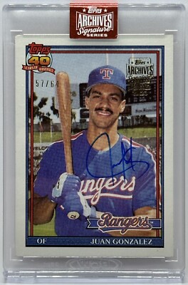 2023 Tops Archives Juan Gonzalez Auto /64 1991 Topps - #224 Texas ...