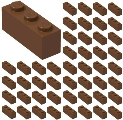 ☀️50x NEW LEGO 1x3 REDDISH BROWN Bricks Wall Starwars City Town ...
