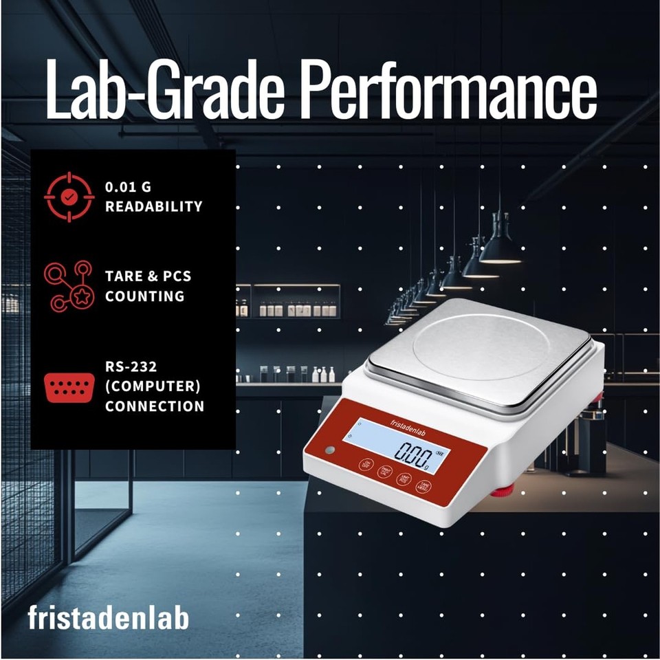 Fristaden Lab Digital Textile Scale and GSM Cutter Kit, 2000g x 0.01g ...