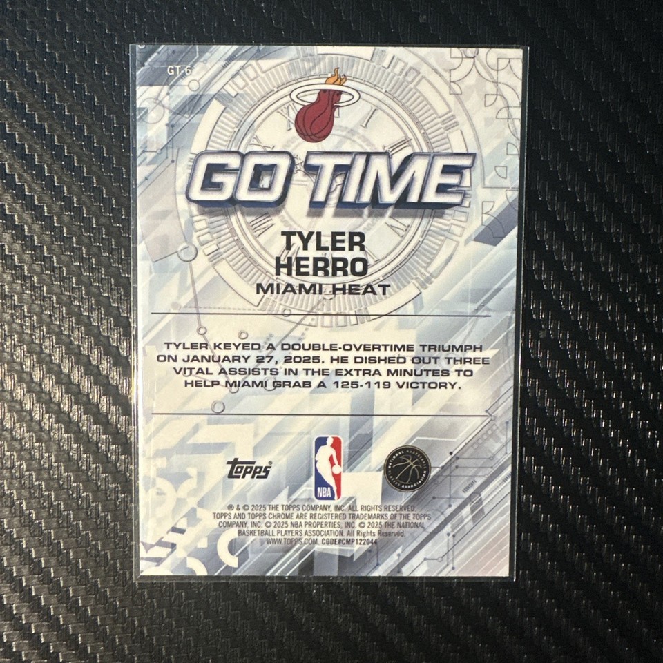 2025-26 Topps Chrome Basketball -Go Time- Tyler Herro GT-6 Miami Heat ...