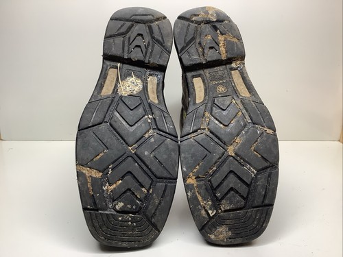 MENS ARIAT ATS WORK WATERP SQUARE COMP TOE BLACK BROWN BOOTS SIZE 10.5 ...