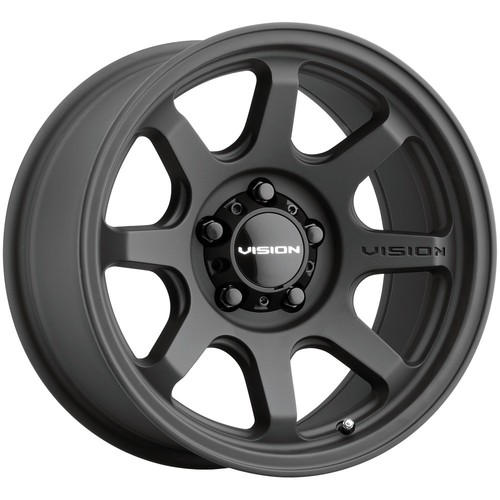 (Set of 4) Vision 351 Flow 16x8 5x5.5" +0mm Satin Black Wheels Rims 16 ...