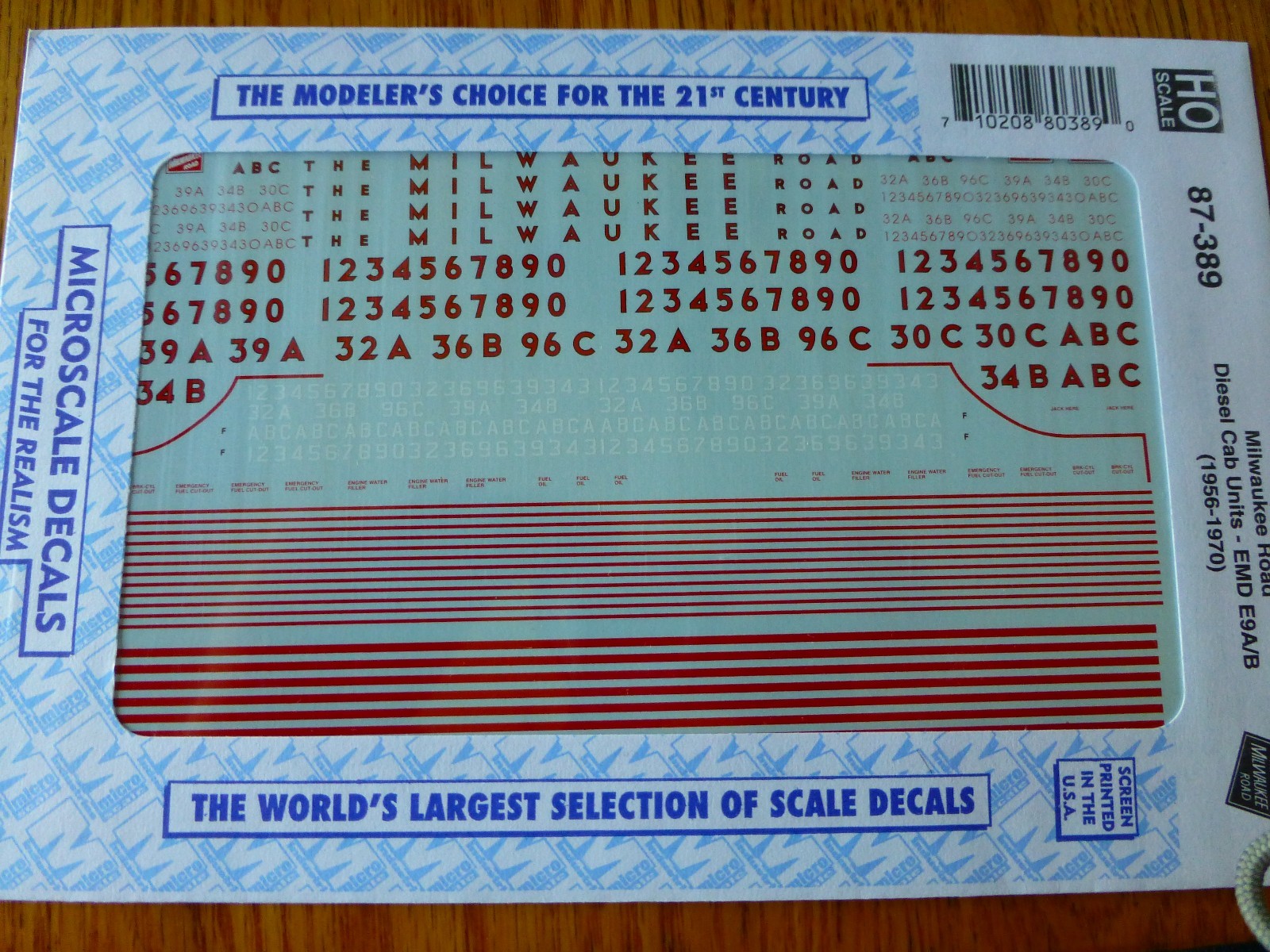 Microscale HO Decals Milwaukee Road E9 a & B Units E-9 87-389 for sale ...