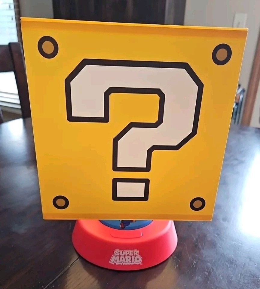 Super Mario Crate Block Lamp Light Tested Working 3AA Battery or USB ...