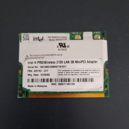 Intel Pro Wireless 2100 LAN 3b Mini Pci Adapter Carte Wifi 10CC90513ABA97767017 | eBay