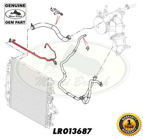 LAND ROVER HOSE COOLANT RADIATOR TO EXPANSION TANK RANGE SPORT LR4 5.0L ...