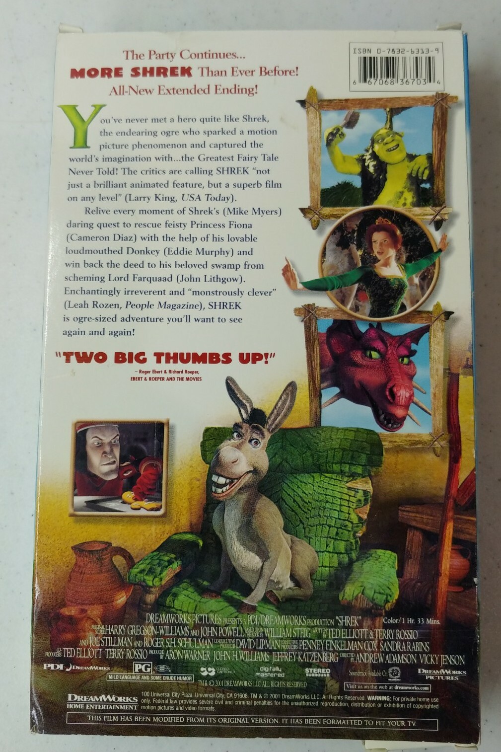 Dreamworks Shrek VHS Special Edition | eBay