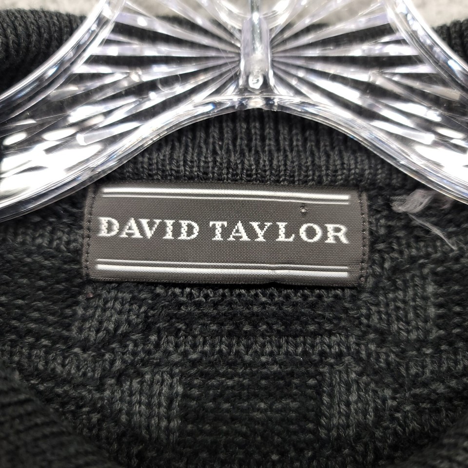 David Taylor sweater Men's Pullover Sweater Gray/Black long sleeve | eBay
