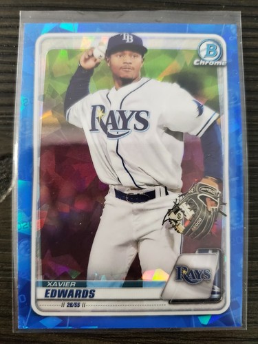 2020 Bowman CHROME BLUE SAPPHIRE ROOKIE #BD-44 XAVIER EDWARDS RAYS | eBay