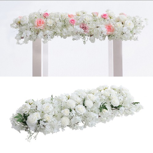 Artificial Flower Row Wedding Arch Backdrop Rose Hydrangea Garland ...