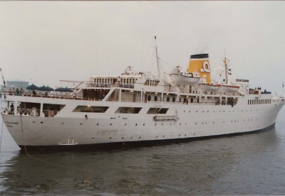 Ocean Cruise Lines OCEAN ISLANDER ex SAN GIORGIO/CITY OF ANDROS seen in ...