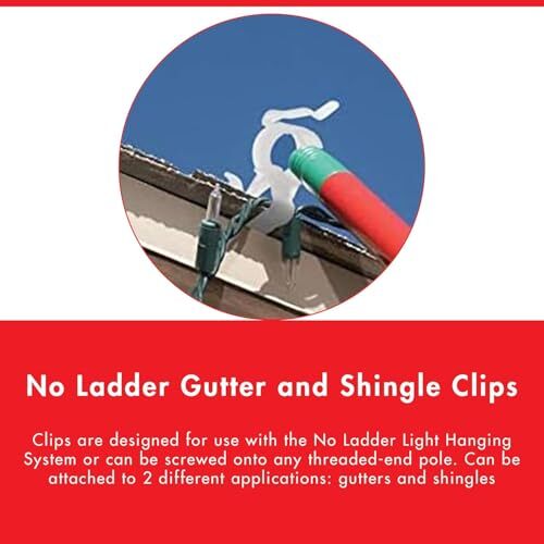 No Ladder 25 Count Clear Gutter and Shingle Clips by Dyno Seasonal ...
