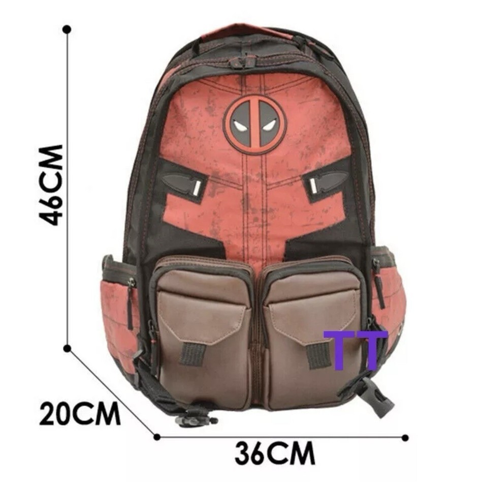 Marvel Deadpool Cosplay School Bag Men Travel Large Capacity Backpack ...