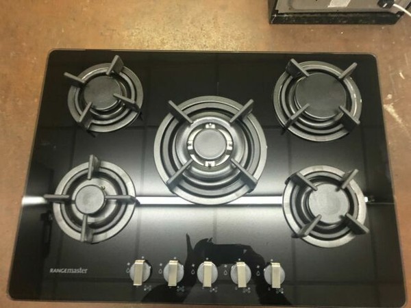 Rangemaster RMB70HPNGFGL Built in 73cm 5 Burners Gas Hob Black for sale ...