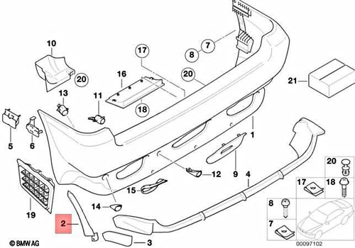 Genuine BMW X5 E53 X5 4.6is 4.8is Support Rear Right Bumper Trim ...