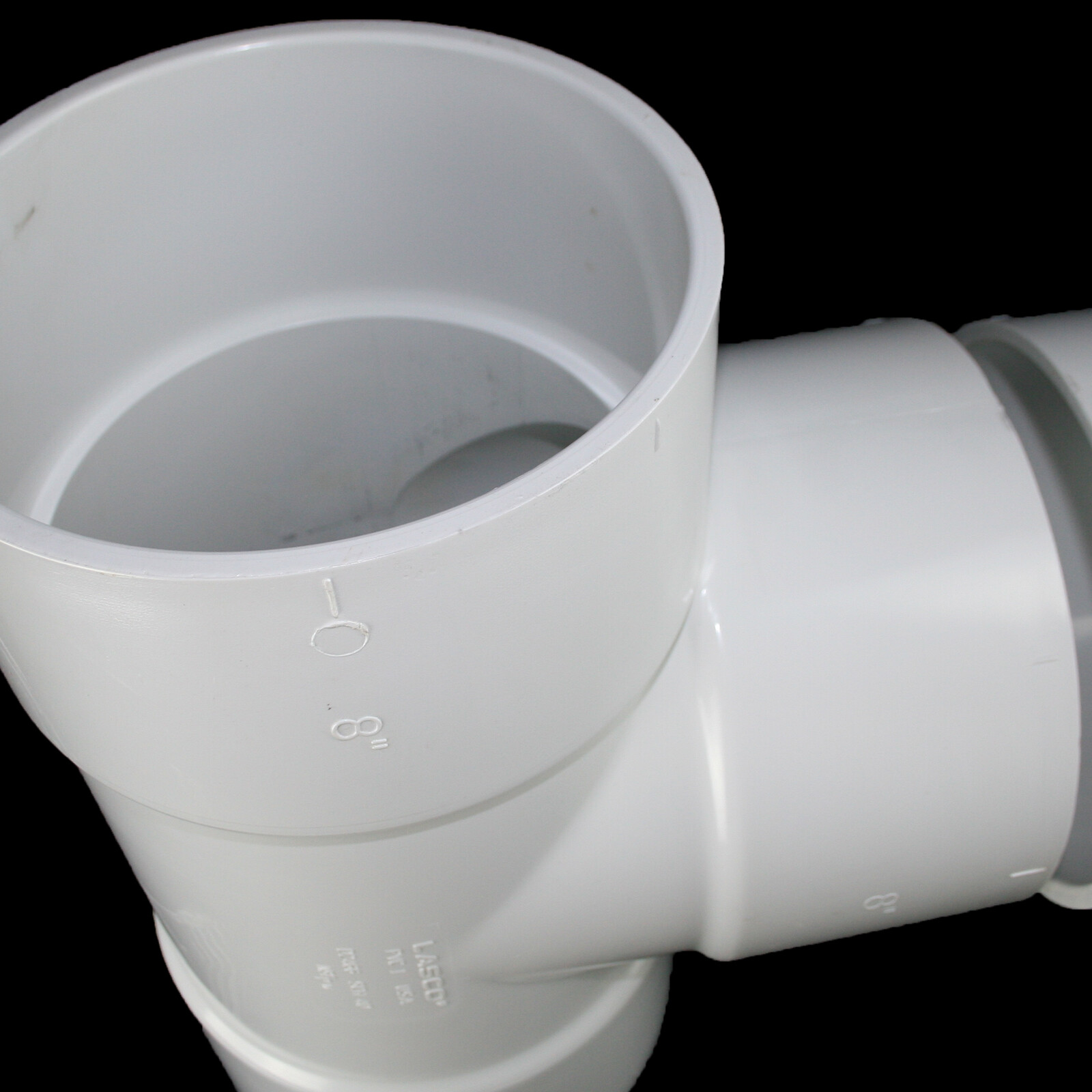 Lot of 2 Lasco 8" PVC Pipe Tees PVC 1 SCH 40 USA MADE D2466 8"x8"x8" | eBay