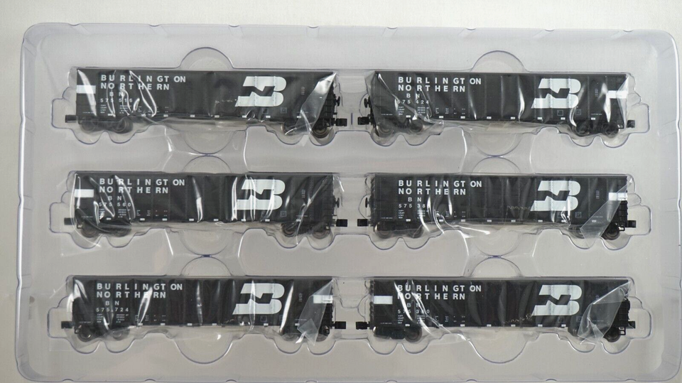 NOS Fox Valley Models BURLINGTON NORTHERN N Scale Coal Gondola Car Set ...