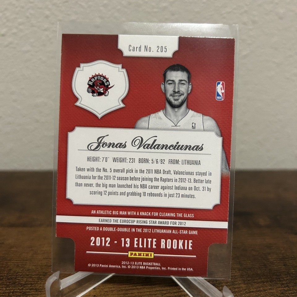 2012-13 Panini Elite Jonas Valanciunas Aspirations Blue Die-Cut Rookie ...