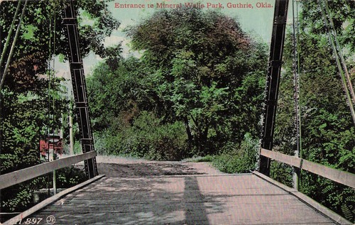 Postcard Bridge & Entry to Mineral Wells Park, Guthrie, Oklahoma - used ...