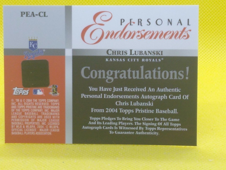 Chris Lubanski 2004 Pristine Personal Endorsements AUTOGRAPH #PEA-CL K ...