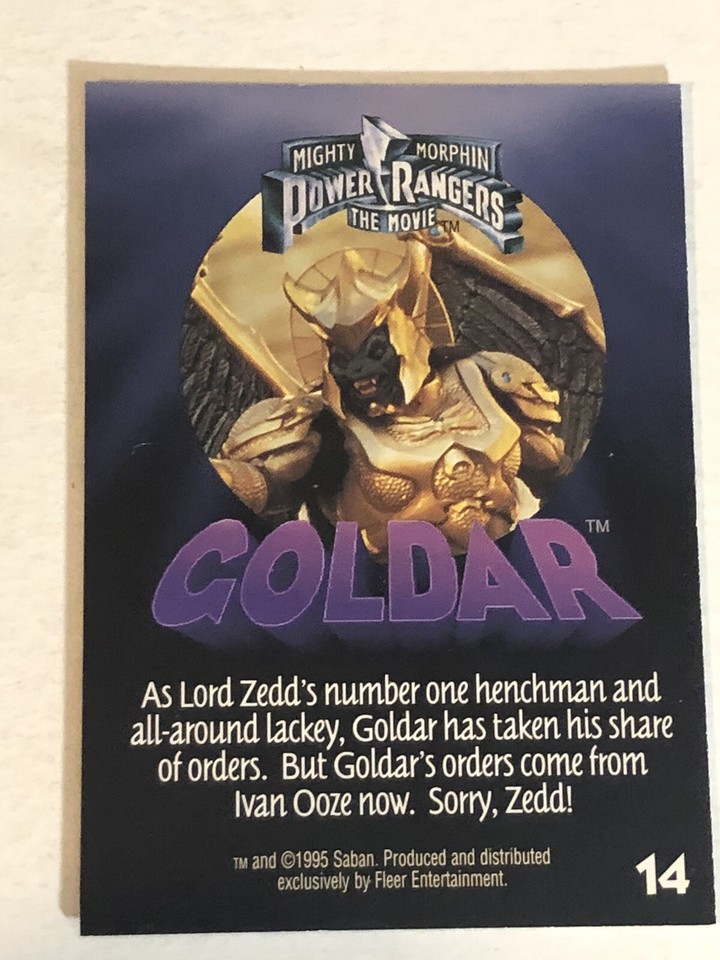 Mighty Morphin Power Rangers 1995 Trading Card #14 Goldar | eBay