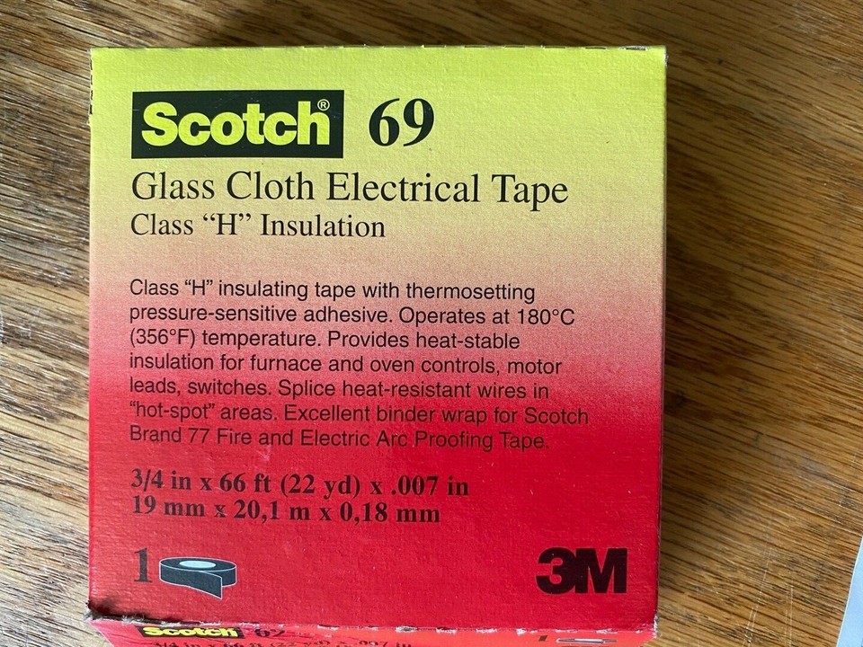 10x 3M Scotch 69 Glass Cloth Electrical Tape Class H Insulation 3/4 ...